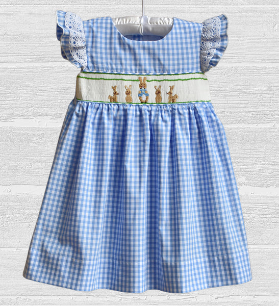 *Peter Rabbit Easter Smocked Dress – Smocked A Lot, LLC